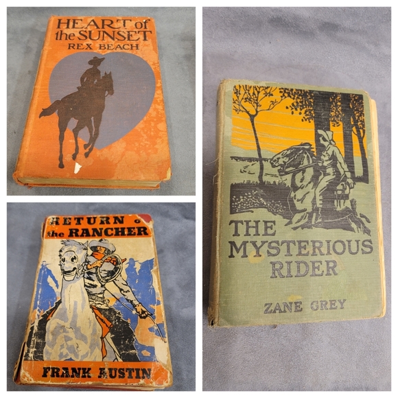 Vintage | Accents | Vintage Western Books Cowboy Zane Grey Frank Austin ...